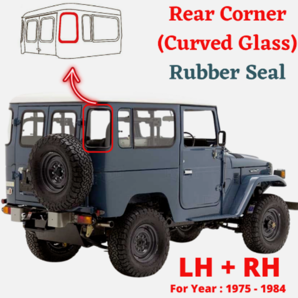 Toyota Land Cruiser FJ40 Rear Corner Weatherstrip Set (LH+RH) – Land ...