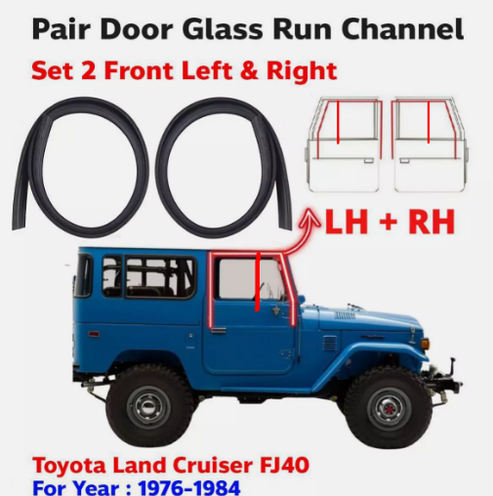 Toyota Land Cruiser FJ40/45 Channel Run Rubber Set Model 1/4 Window ...